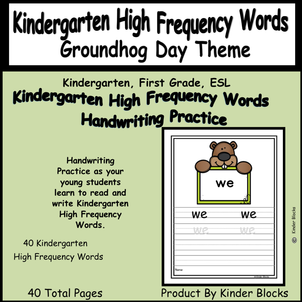 Groundhog Day Theme Kindergarten High Frequency Word Practice | Made By ...