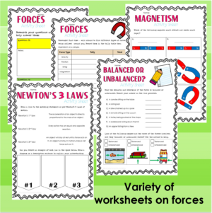 Forces Gravity Resistive Magnetism Worksheets | Made By Teachers