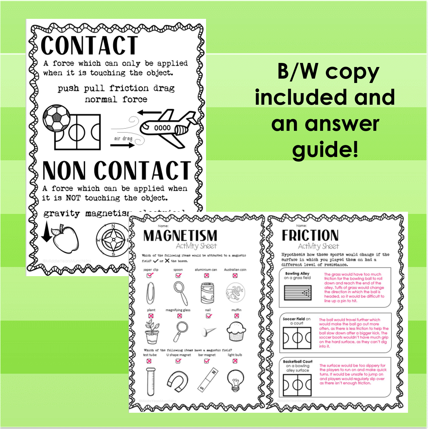 Forces Gravity Resistive Magnetism Worksheets | Made By Teachers
