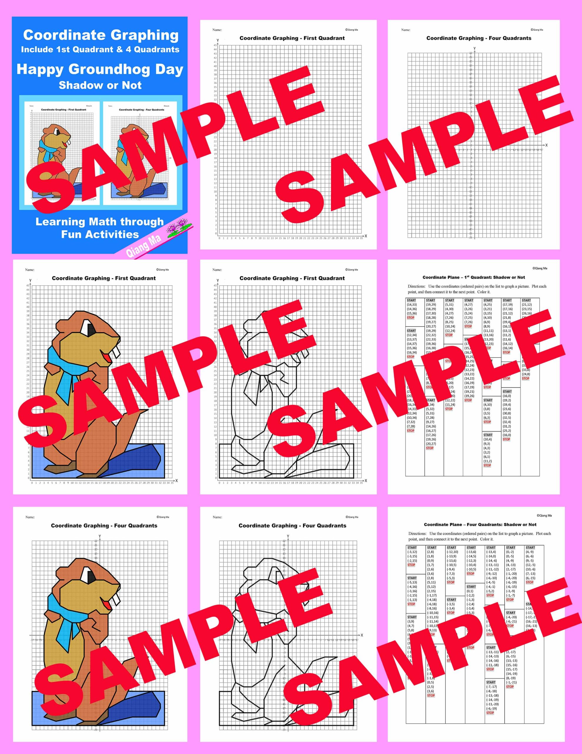 Groundhog Day Coordinate Plane Graphing Picture: Happy Groundhog Day 2 ...