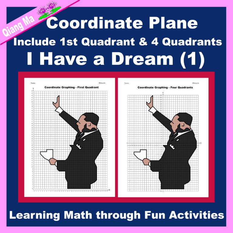 Martin Luther King Jr. Day Coordinate Plane Graphing Picture: I Have a ...