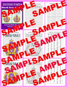 Mardi Gras Coordinate Plane Graphing Picture: Crown | Made By Teachers