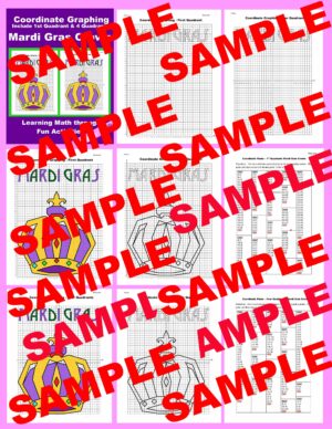 Mardi Gras Coordinate Plane Graphing Picture: Crown | Made By Teachers