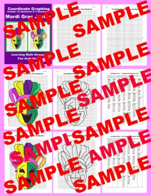 Mardi Gras Coordinate Plane Graphing Picture: Jester | Made By Teachers