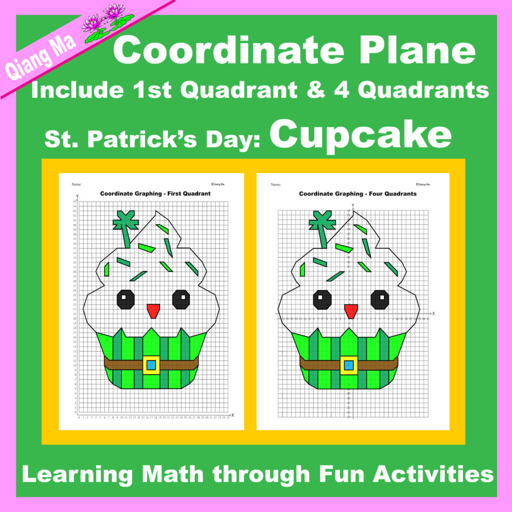 St. Patrick's Day Coordinate Plane Graphing Picture: Cupcake | Made By ...