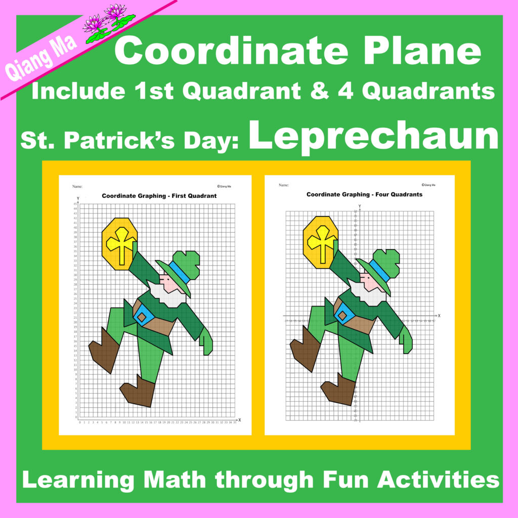 St. Patrick's Day Coordinate Plane Graphing Picture: Leprechaun | Made ...