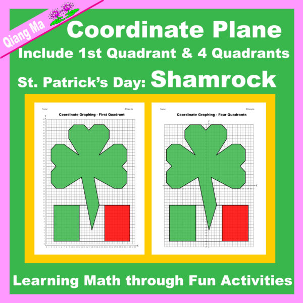 St. Patrick's Day Coordinate Plane Graphing Picture: Shamrock | Made By ...