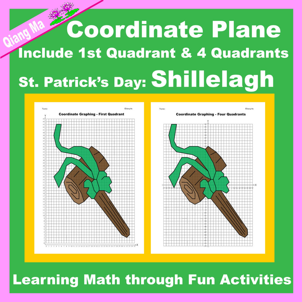 St. Patrick's Day Coordinate Plane Graphing Picture: Shillelagh | Made ...