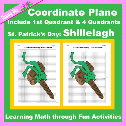 St. Patrick's Day Coordinate Plane Graphing Picture: Shillelagh | Made ...