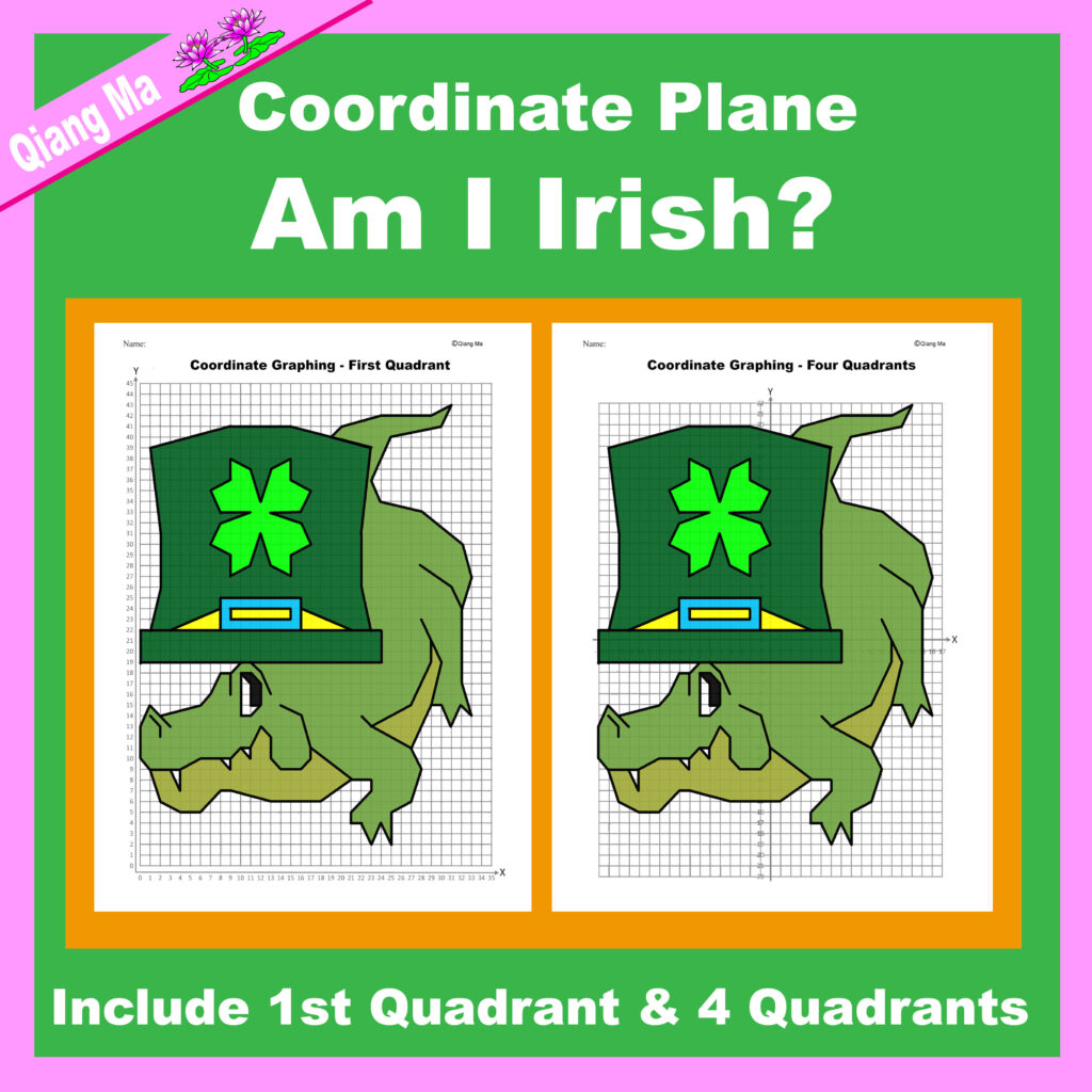 St. Patrick's Day Coordinate Plane Graphing Picture: Am I Irish? | Made ...