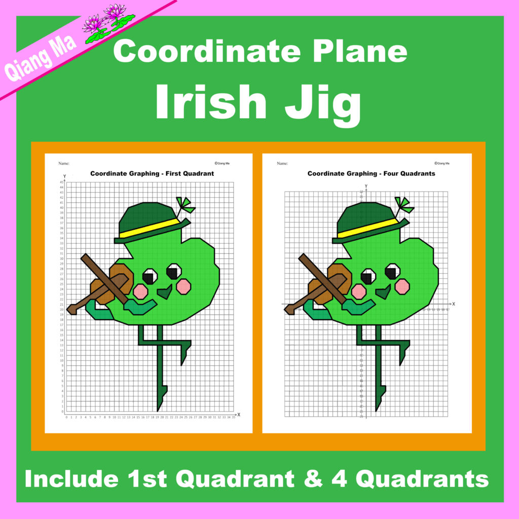 St. Patrick's Day Coordinate Plane Graphing Picture: Irish Jig | Made ...