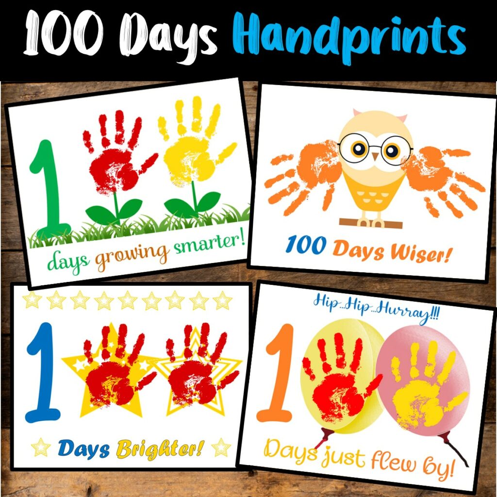100 Days of School Handprint Craft, 100th day of School Activities ...