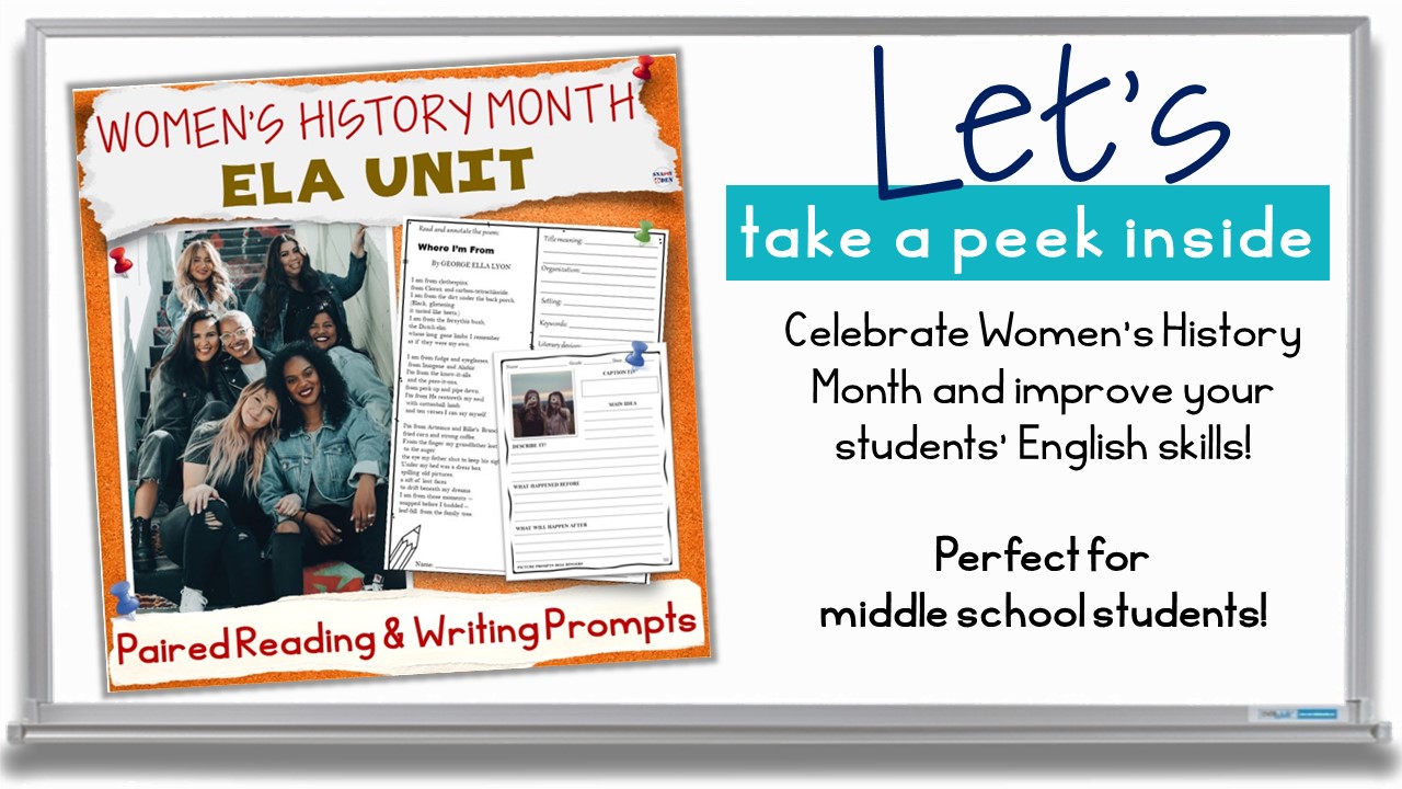 Women's History Month Unit - Paired Reading Texts, Activities, Writing ...
