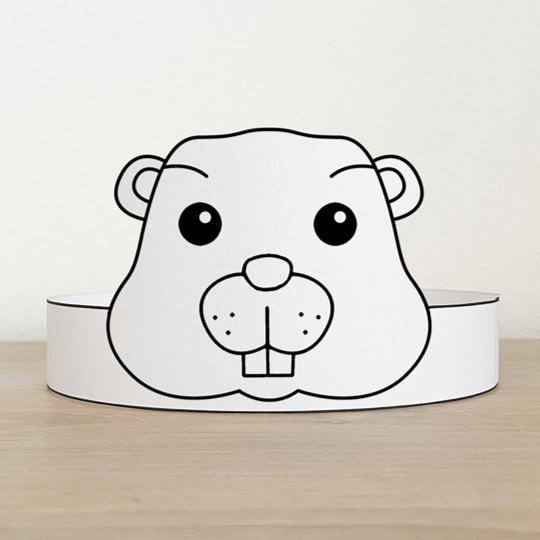 Groundhog Day Paper Crowns Headband Printable Coloring Craft Activity ...