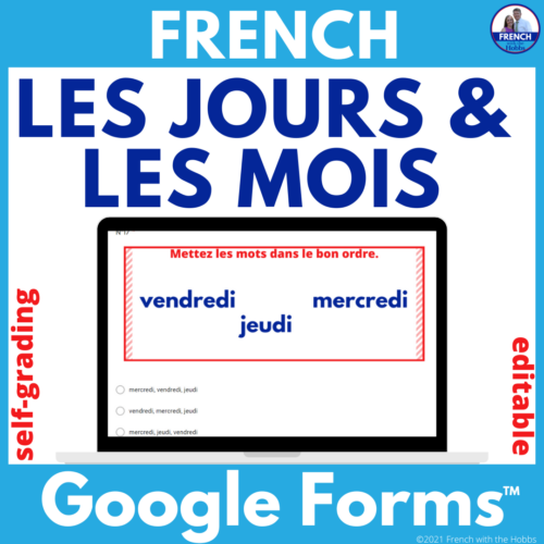 French Days & Months Google Forms Activity - Made By Teachers
