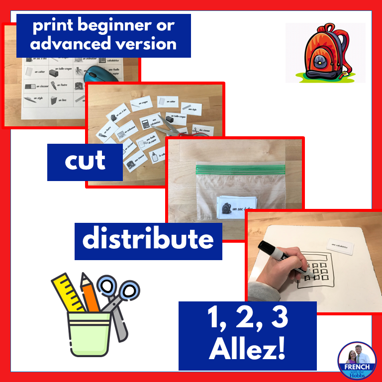 French School Supply Vocabulary Drawing Game | Made By Teachers