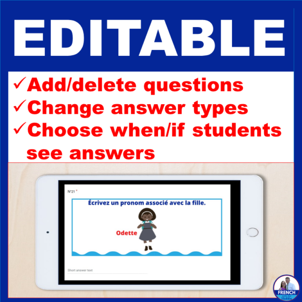 French Subject Pronouns Digital Google Form | Made By Teachers