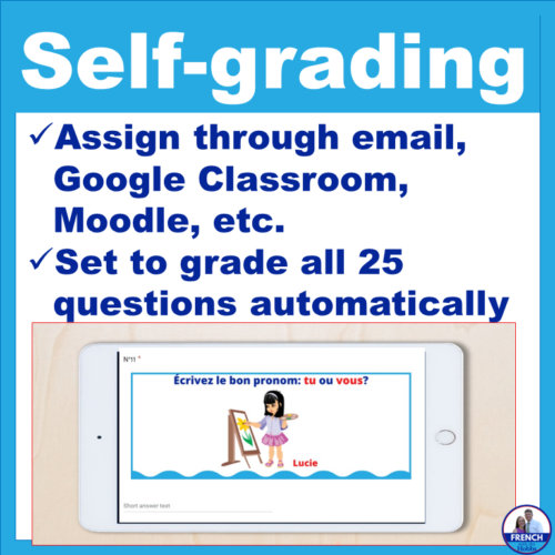 French Subject Pronouns Digital Google Form | Made By Teachers