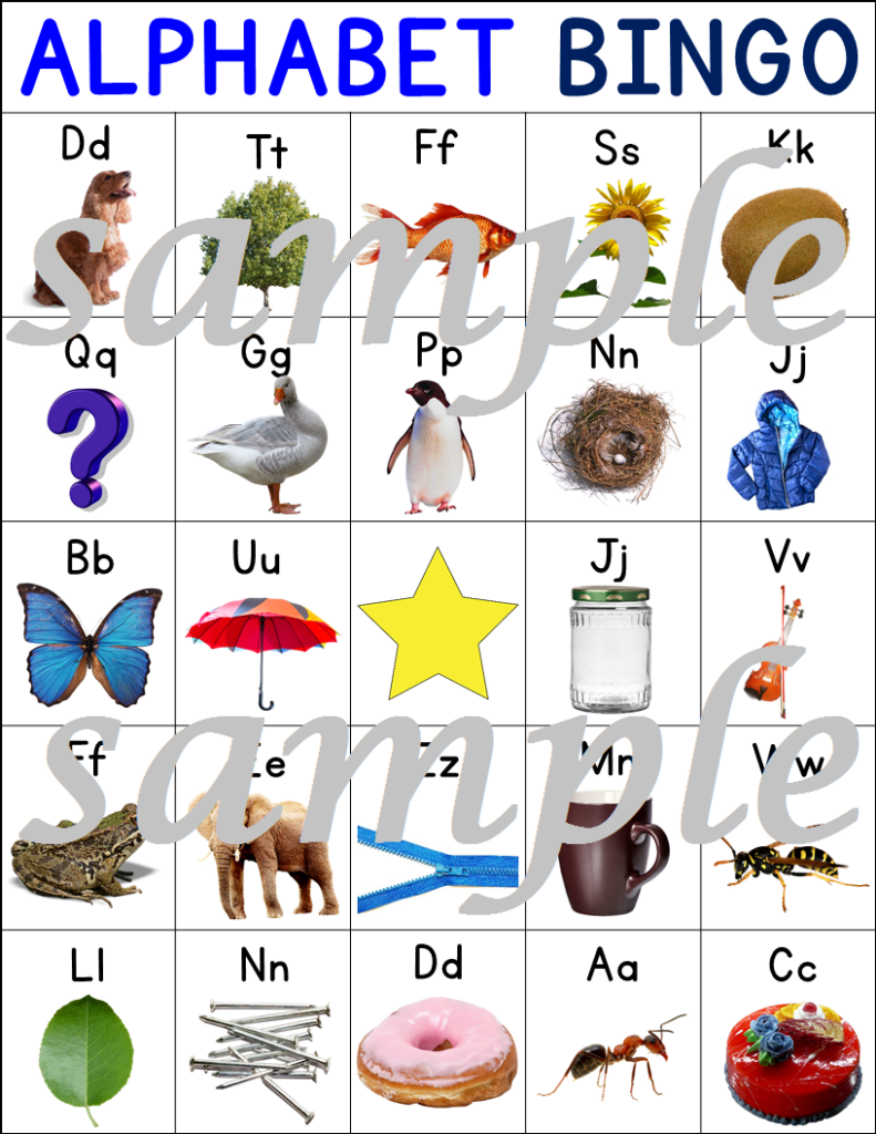 Alphabet Bingo Game | Beginning Sounds Pictures and Letters | ABC Bingo ...
