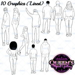 Backs Turned, Back View Teenagers, Teens Clipart, Teenagers Clipart ...
