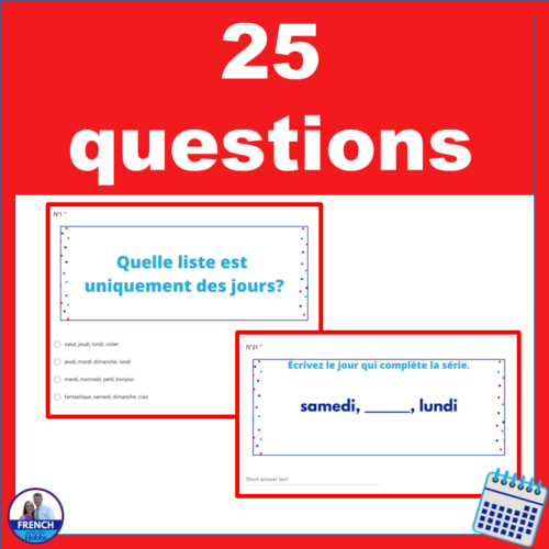 French Days of the Week Digital Google Form | Made By Teachers