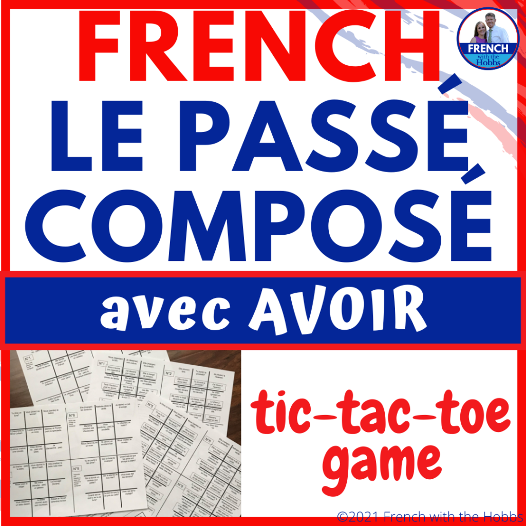 French passé composé & avoir Partner Game | Made By Teachers