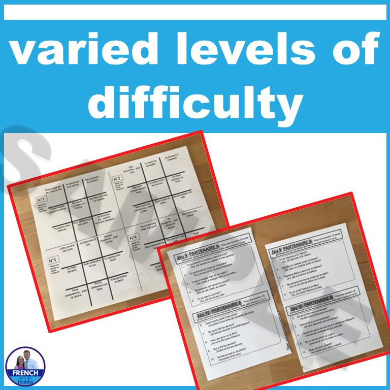 French passé composé & avoir Partner Game | Made By Teachers