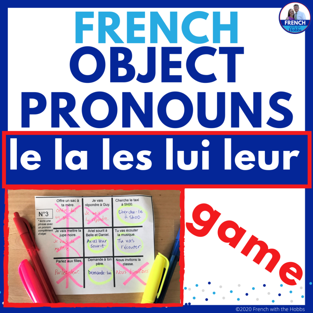French Direct & Indirect Object Pronouns Game | Made By Teachers