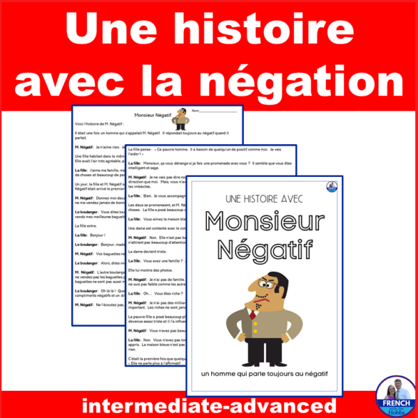 French Negative Expressions Reading Comprehension & Questions la ...