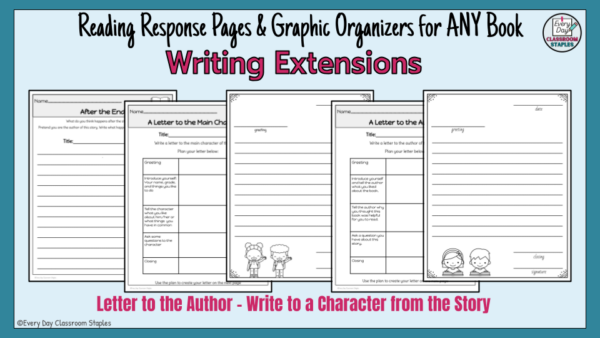 Story Elements Reading Comprehension Worksheets Graphic Organizers for ...