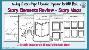 Story Elements Reading Comprehension Worksheets Graphic Organizers for ...