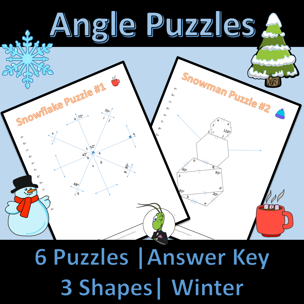 Winter Missing Angles Puzzle Geometry | Angle Relationships | Made By ...