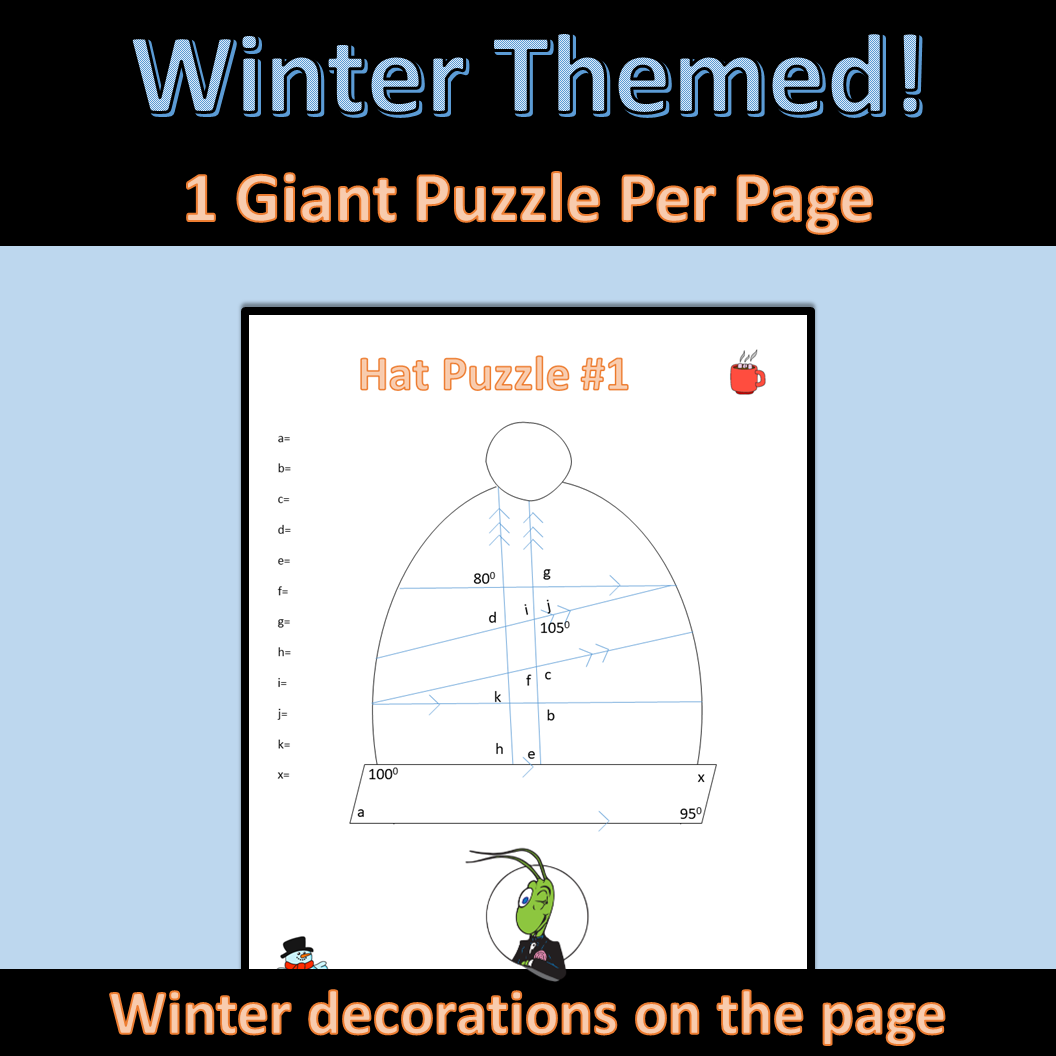 Winter Missing Angles Puzzle Geometry | Angle Relationships | Made By ...