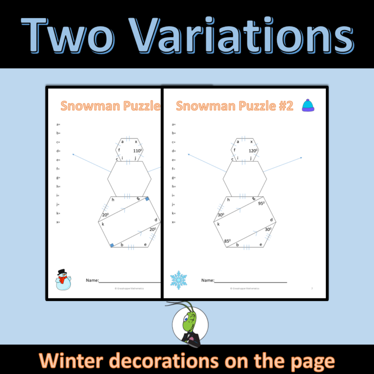 Winter Missing Angles Puzzle Geometry | Angle Relationships | Made By ...
