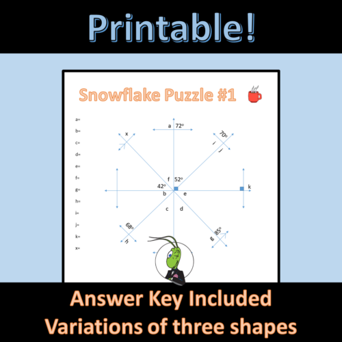 Winter Missing Angles Puzzle Geometry | Angle Relationships | Made By ...