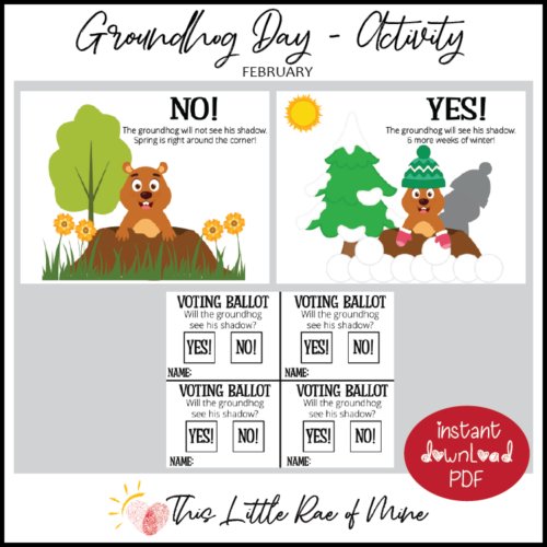 Groundhog Day Voting - spring - winter - Printable - Classroom Activity ...