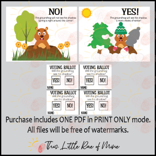 Groundhog Day Voting - spring - winter - Printable - Classroom Activity ...