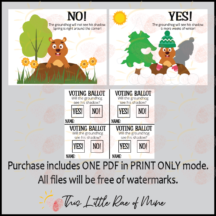 Groundhog Day Voting - spring - winter - Printable - Classroom Activity ...