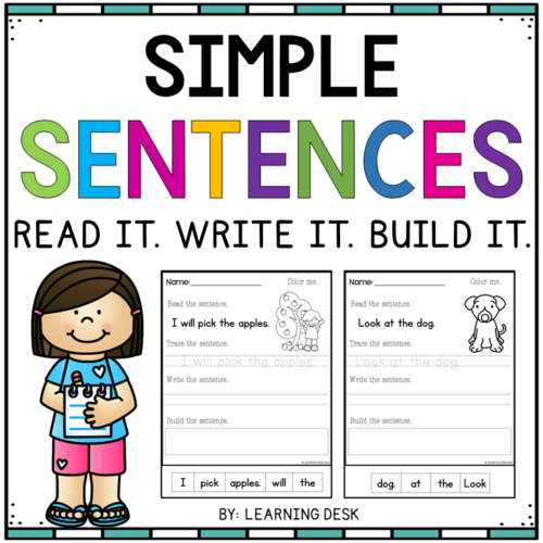 Simple Sentences Worksheets Writing Simple Sentences Kindergarten