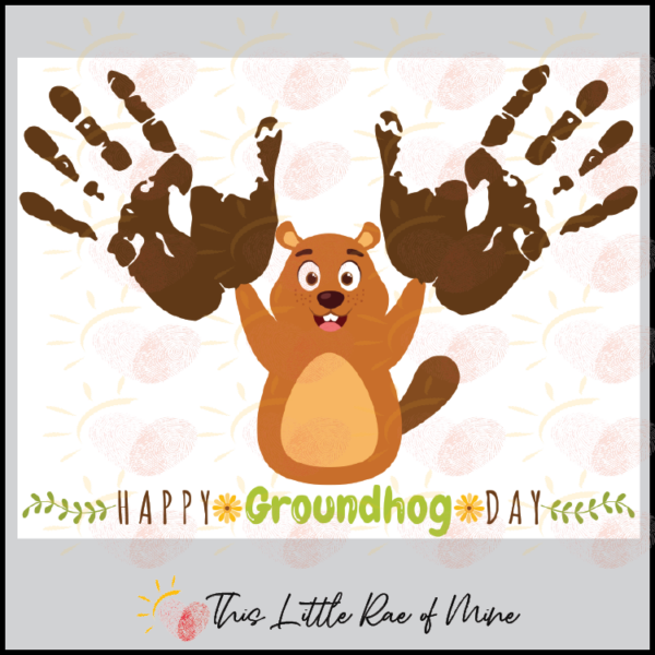 Groundhog Day - Spring - Winter - handprint Art - Printable - DIY kid ...