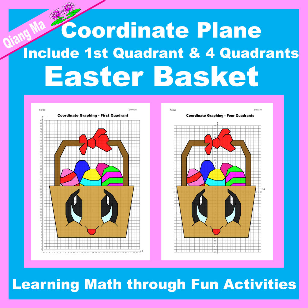 Easter Coordinate Plane Graphing Picture: Easter Basket | Made By Teachers