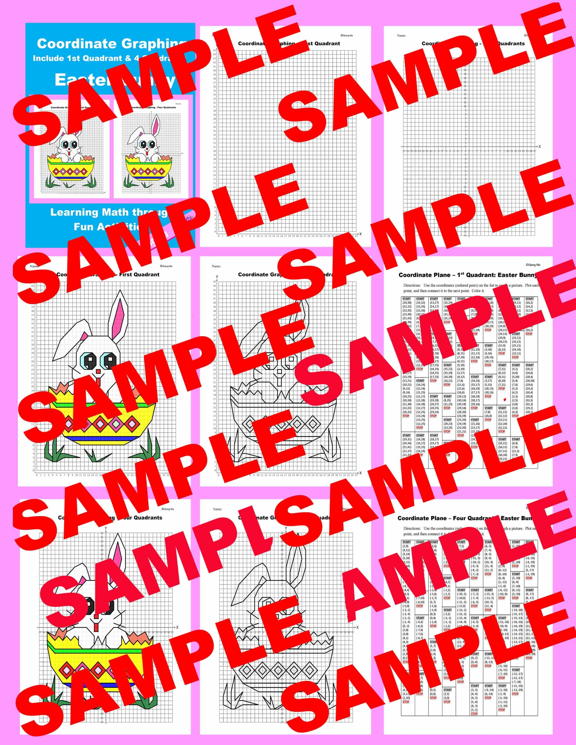 Easter Coordinate Plane Graphing Picture: Easter Bunny | Made By Teachers
