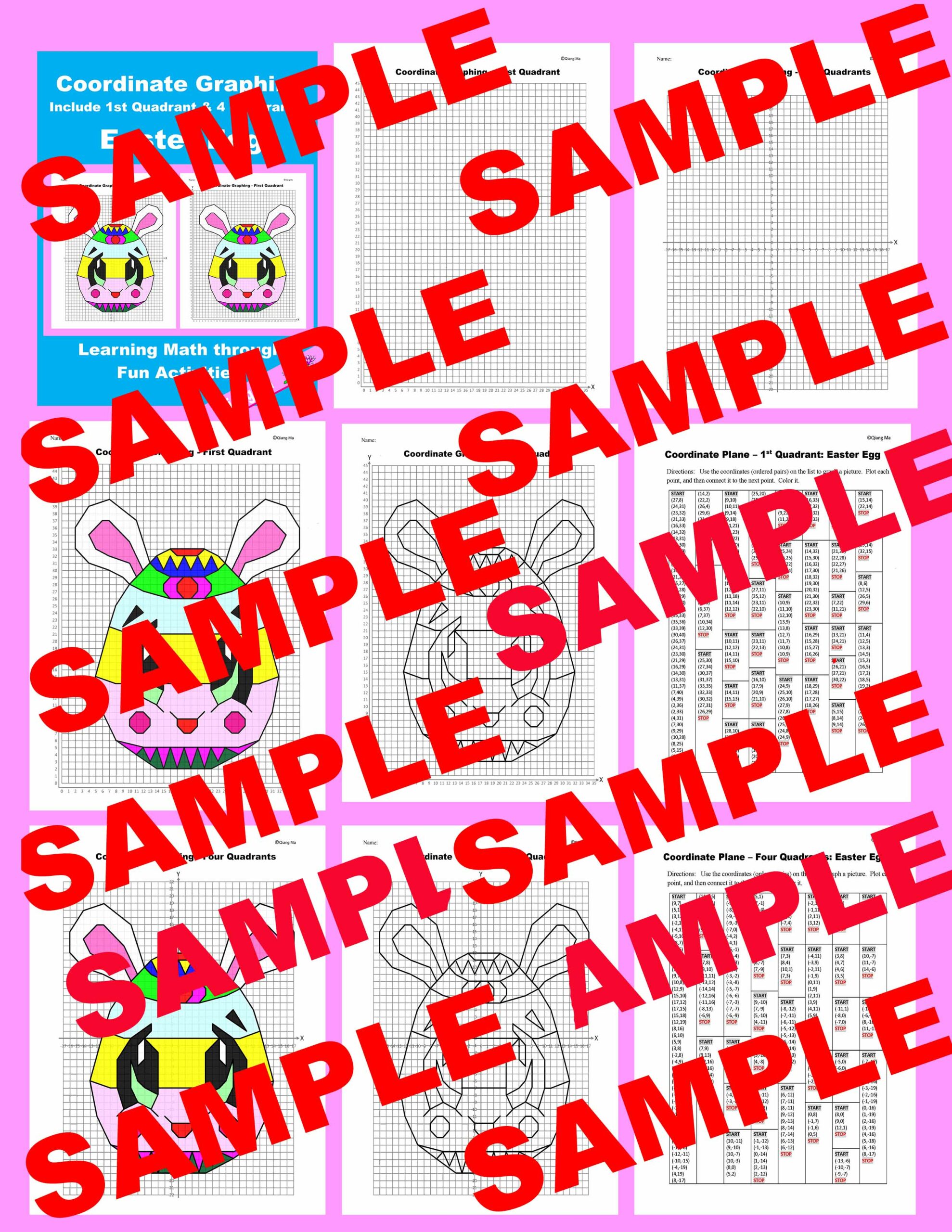 Easter Coordinate Plane Graphing Picture: Easter Egg | Made By Teachers