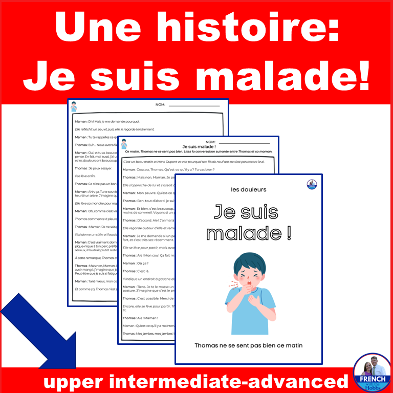 French Reading Comprehension & Questions | Health | malade, douleurs ...