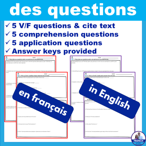 French Reading Comprehension & Questions | Health | malade, douleurs ...