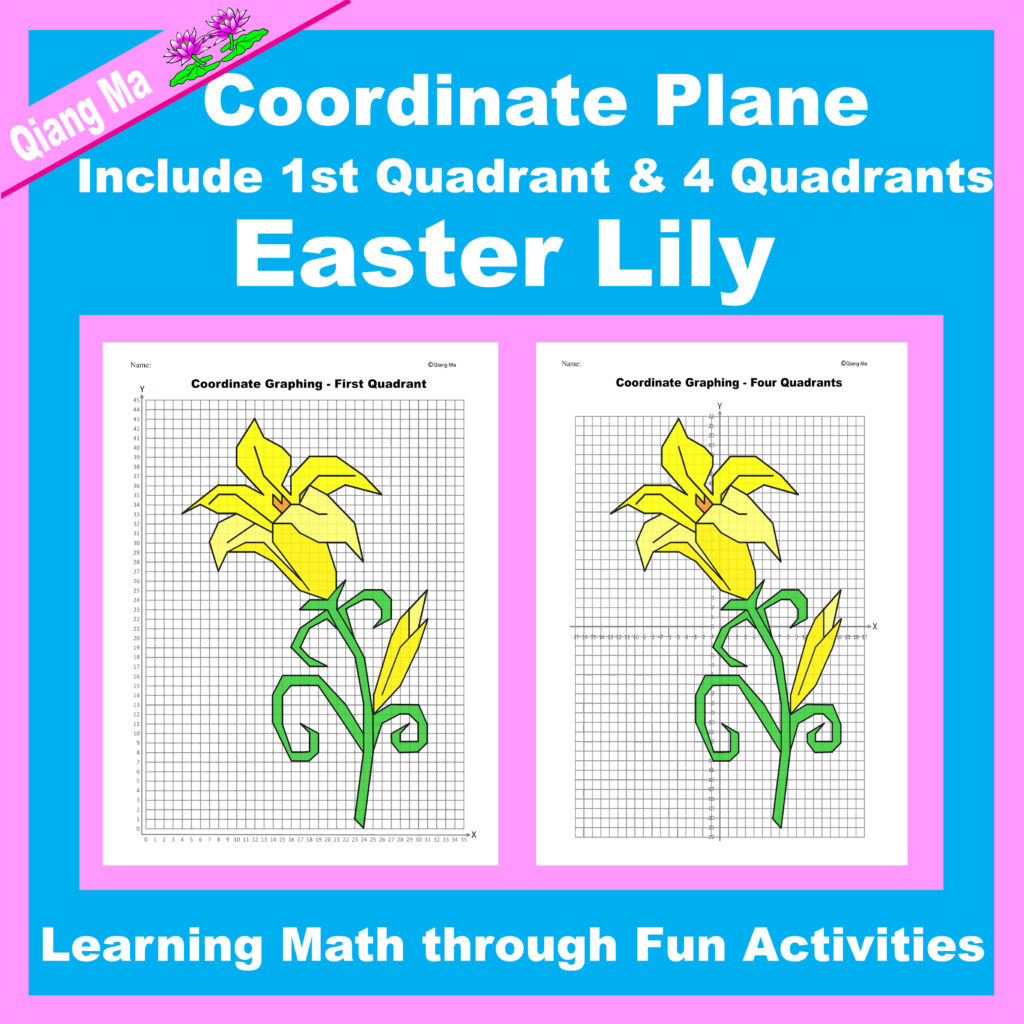 Easter Coordinate Plane Graphing Picture: Easter Lily | Made By Teachers