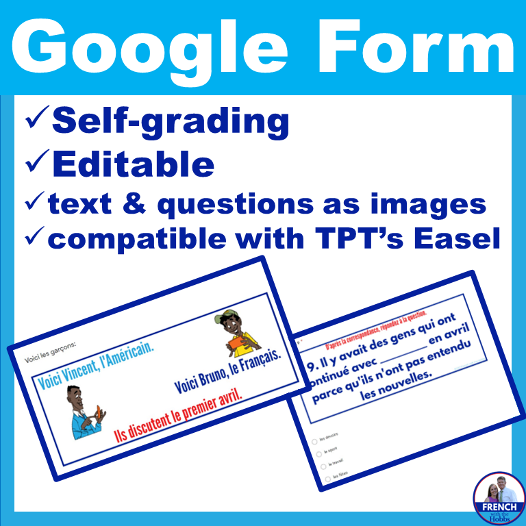 French Reading Comprehension le premier avril & poisson d'avril Print ...