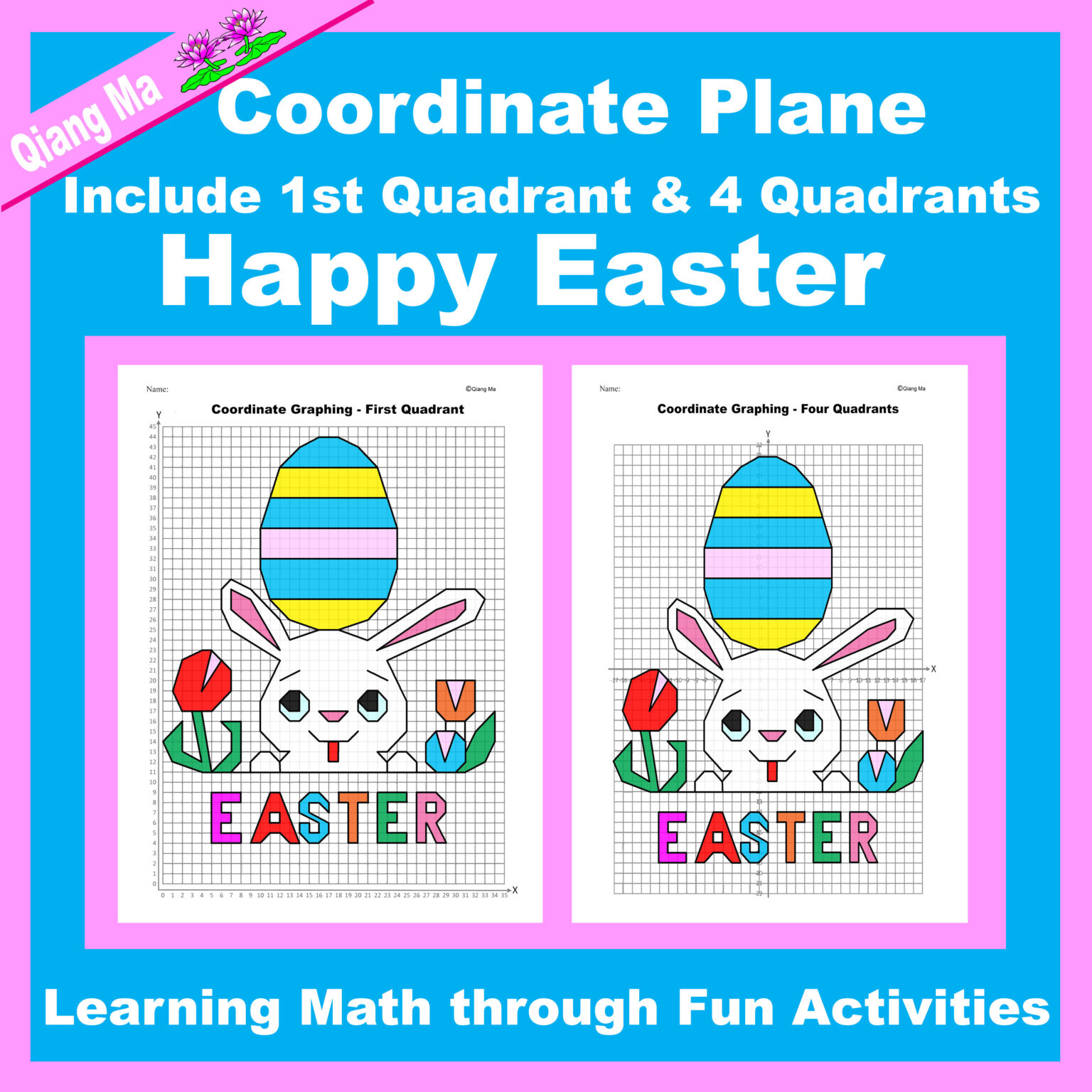 Easter Coordinate Plane Graphing Picture: Happy Easter | Made By Teachers