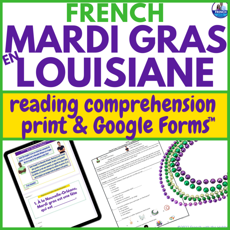 Mardi gras in French Cultural Reading Comprehension Printable & Google ...