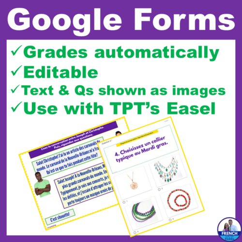 Mardi gras in French Cultural Reading Comprehension Printable & Google ...